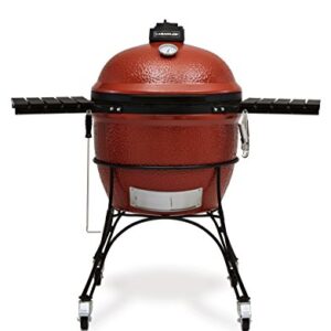 Kamado Joe BJ24RH Big Joe I 24-inch Charcoal Grill with Cart and Side Shelves, Blaze Red