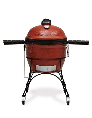 Kamado Joe BJ24RH Big Joe I 24-inch Charcoal Grill with Cart and Side Shelves, Blaze Red