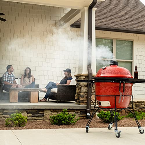 Kamado Joe BJ24RH Big Joe I 24-inch Charcoal Grill with Cart and Side Shelves, Blaze Red