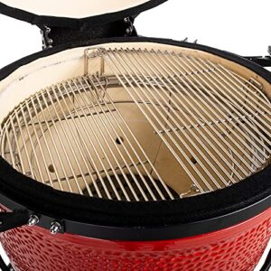 Kamado Joe BJ24RH Big Joe I 24-inch Charcoal Grill with Cart and Side Shelves, Blaze Red