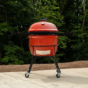 Kamado Joe BJ24RH Big Joe I 24-inch Charcoal Grill with Cart and Side Shelves, Blaze Red