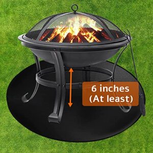 Large 48" Round Under Grill Mat, Fire Pit Mat, Fireproof Grill Mats for Outdoor Grill Deck Grass Protector Grilling Pads, Water-Retardant Floor Rug for BBQ, Patio, Grass, Lawn