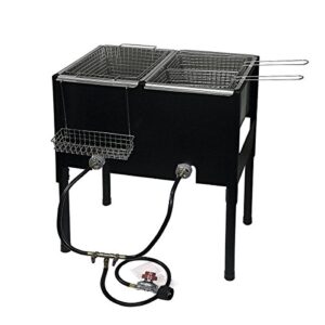 barton high-pressure freestanding triple basket deep fryer dual burner propane fish cooker fry basket fryer