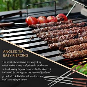 12 Pack Stainless Steel BBQ Skewers 1" Wide for Shish Kebab, Grill, Koubideh, Brazilian Style BBQ 23 Inch Long