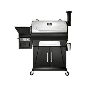 z grills zpg-700d3 8 n 1 wood pellet portable stainless steel grill smoker for outdoor bbq cooking with digital temperature control and grill cover, silver