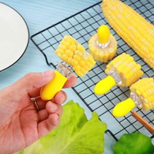 14 Pieces Corn Barbecue Set, Including Corn Trays, Corn Holders and Oil Brush for Barbecue and Kitchen Restaurant Use