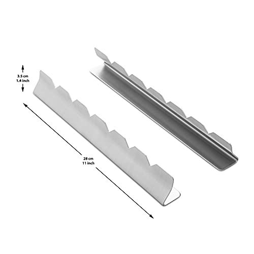 Poztiv BBQ Kebab Skewer Rack. Stainless Steel. Use with any BBQ. Cook or grill food evenly. No more Sticking or Burning on griddle. Includes sillicone Basting Brush.