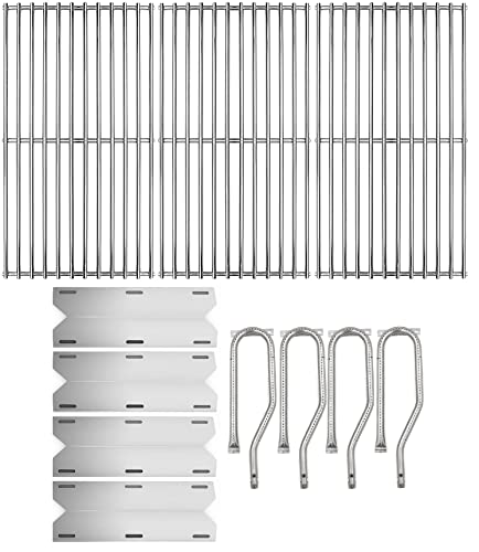 Hongso 19 1/4" Grill Grates 17 3/4” Heat Plates and 15 13/16" Burner Tubes for Jenn-Air Nexgrill 720-0337 720-0512 730-0337, Members Mark 720-0586A Grill Models