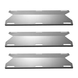 yiham ks745 bbq heat shields for jenn-air grill parts 720-0061-lp, 720-0336, 730-0336 heat plate flame tamer replacement for nexgrill, glen canyon, 17 3/4 inch x 6 3/8 inch, stainless steel, set of 3