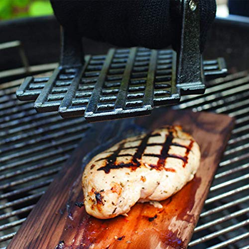 Charcoal Companion CC5159 Cast Iron Grill Marks Press