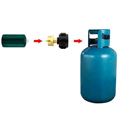 2 Pack Propane Refill Adapter for All QCC1/Type1 Propane Tank and 1 LB Disposable Cylinder