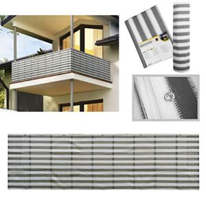 Ohstgp 3 x 16.5 Feet Privacy Screen Fence Netting Balcony Deck Privacy Screen with Grommets & Cable Ties,Garden Windscreen Mesh Shade Sail Net Barrier