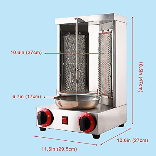 Zz Pro Shawarma Grill Machine Propane Doner Kebab Machine Vertical Broiler with 2 Burner