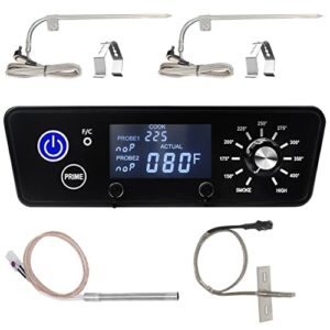 upgraded pit boss control board replacement - digital thermostat panel for pbv3p1/pbv4ps1/pbv5p1 series vertical smoker - includes meat probes, temp sensor & ignition hot rod - grill parts & accessories