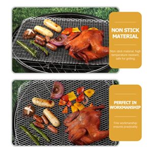 Hemoton Gas Grills 30 Pcs Aluminum BBQ Mesh Grill Mat Disposable Grill Topper Broiler Pans Non Stick Baking Tools Outdoor BBQ Accessories for Baking Cooking Grilling Gas Grill