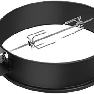 only fire Universal High-Temp Resistance Black Coated Steel Charcoal Kettle Rotisserie Ring Kit for Weber 2290 and Other Models