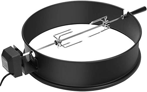 only fire Universal High-Temp Resistance Black Coated Steel Charcoal Kettle Rotisserie Ring Kit for Weber 2290 and Other Models