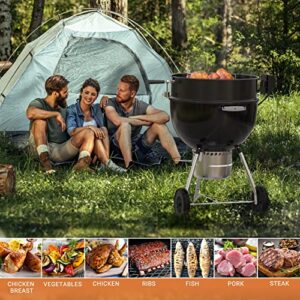 only fire Universal High-Temp Resistance Black Coated Steel Charcoal Kettle Rotisserie Ring Kit for Weber 2290 and Other Models