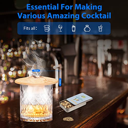 Cocktail Smoker Kit With Torch, 3 Flavors Wood Chips-Bourbon Whiskey Smoker Infuser Kit Old Fashioned Drink Smoker Kit for Cheese,Salad and Meats. Birthday Gifts for Men, Dad, Husband (Without Butane)