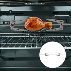 DOITOOL Rotisserie Meat Forks Stainless Steel Air Fryer Fork Grill Spit Rod Roast Fish Chicken Forks for Home Camping Picnic