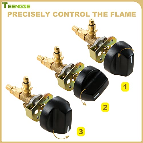 TEENGSE Grill Valve Replacement Part, Control Valve with M12x1.5 Thread and 1/4" Quick Disconnect Plug Compatible with Olympian 5500 and 5100 and Weber 200 Gas Grill, Trailer's Propane Control Supply