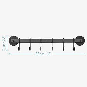 Navaris Magentic Grill Hooks - Magnetic Hook Bar Holder for Hanging Grilling BBQing Tools Utensils Tongues Spatchulas Oven Mitts - BBQ Tool Hanger