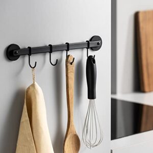 Navaris Magentic Grill Hooks - Magnetic Hook Bar Holder for Hanging Grilling BBQing Tools Utensils Tongues Spatchulas Oven Mitts - BBQ Tool Hanger