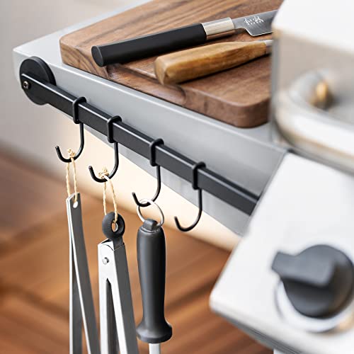 Navaris Magentic Grill Hooks - Magnetic Hook Bar Holder for Hanging Grilling BBQing Tools Utensils Tongues Spatchulas Oven Mitts - BBQ Tool Hanger