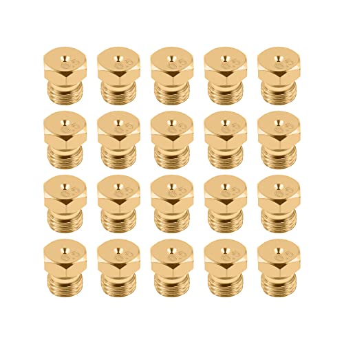 M6×0.75mm/0.5mm Brass Jet Nozzle, TEENGSE 20PCS LP Gas Conversion Kit for Propane LPG Natural Gas Pipe, Water Heater, DIY Burner Parts