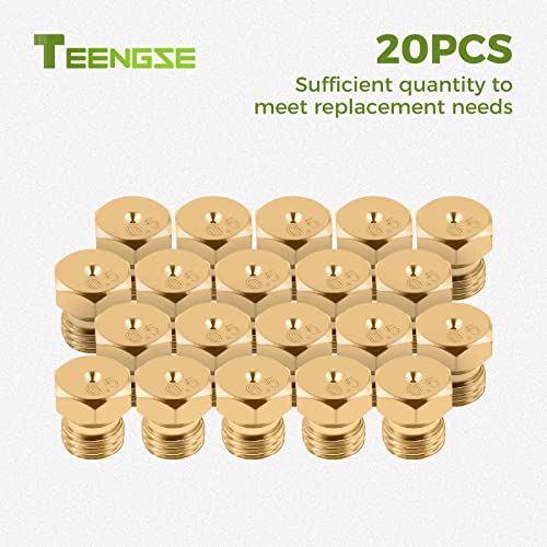 M6×0.75mm/0.5mm Brass Jet Nozzle, TEENGSE 20PCS LP Gas Conversion Kit for Propane LPG Natural Gas Pipe, Water Heater, DIY Burner Parts