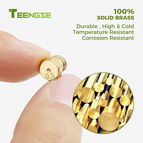 M6×0.75mm/0.5mm Brass Jet Nozzle, TEENGSE 20PCS LP Gas Conversion Kit for Propane LPG Natural Gas Pipe, Water Heater, DIY Burner Parts