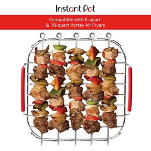 Instant Vortex Official Grill and Lifting Rack with Skewers, 6-Piece, Stainless Steel