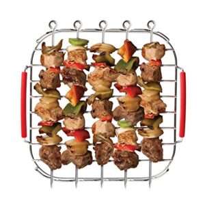 Instant Vortex Official Grill and Lifting Rack with Skewers, 6-Piece, Stainless Steel