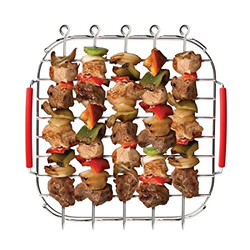 Instant Vortex Official Grill and Lifting Rack with Skewers, 6-Piece, Stainless Steel