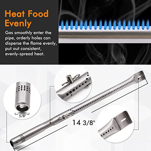 Yiming Grill Replacement Parts for Charbroil Advantage Series 3 Burner 463343015, 463642116, 463435115, 463436815, 463335115 Grill Models. Stainless Pipe Burner, Heat Plate, Carryover Tube Kit.