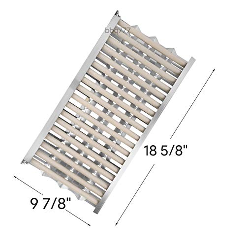 bbq777 2-Pack Radiant Tray and Ceramic Rod Replacement Kit for DCS Gas Grill Model BGA36, BGA48, BGB36, BGB48, 27D-8QRN, 27D-BQRL, and More, 18 5/8" x 9 7/8" Each