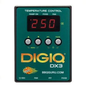 digiq dx3 bbq temperature controller green and digital meat thermometer for big green egg, kamado joe, weber, and ceramic grills