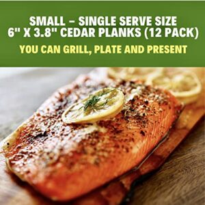 East Coast Cedar Small Planks for Grilling Salmon Made from 100% Natural Maine White Cedar -12 Pack - Adds a Delicious Smokey Flavor - 6" X 3.8" Inches