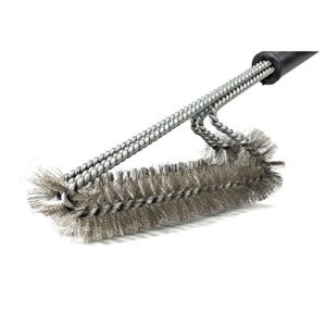 Burley Brush 3X Stainless Grill Brush, Ultimate Cleaning Brush for your BBQ Grill, Long 18" Handle, Heavy Duty Construction, Built to Last with Rugged Twist Wire Design - Works great with all Weber, Charbroil, Traeger and all Porcelain Style Grills - Make