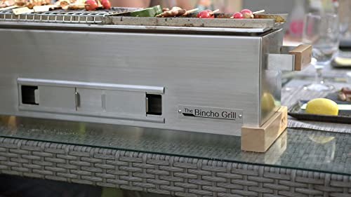 The Bincho Grill GR610S Yakitori Tabletop Charcoal Japanese Style Griller, Robata 24" Made in USA