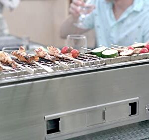 The Bincho Grill GR610S Yakitori Tabletop Charcoal Japanese Style Griller, Robata 24" Made in USA