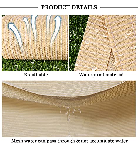 ALBN Balcony Privacy Screen Cover Outdoor Windbreak Net Fence Sunshade Weatherproof HDPE Tear Resistance Balcony Covering with Cable Ties (Color : Beige, Size : 90x240cm)