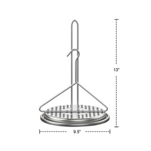 SafBbcue Turkey Fryer Rack Kit Vertical Chicken Roasting Stand Chicken Rack Roaster with Lifter Hook, Holder Base for Deep Fry Pot