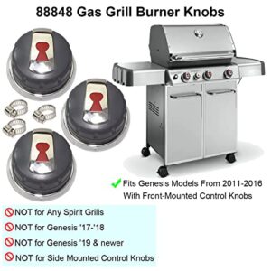 MIYOLO 88848 Gas Grill Burner Knobs Compatible with Weber Genesis Grill Parts (2011 - 2016 ) Series - ( 3 Pack)