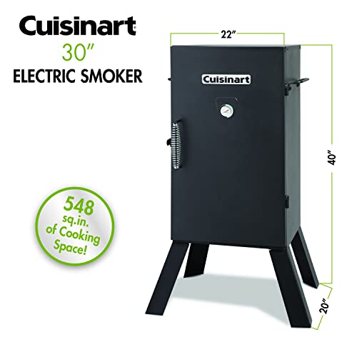 Cuisinart COS-330 Vertical Electric Smoker, Three Removable Smoking Shelves, 30", 548 sq. inches Cooking Space