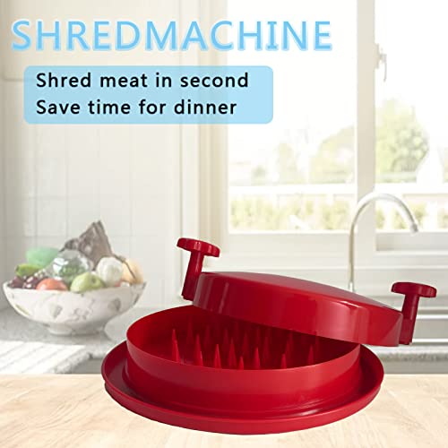 OZZCUMRU Chicken Shredder Machine with Handles and Non-Skid Base, Safe BPA Free Meat Shredder Tool Suitable for Pulled Pork, Beef and Chicken (Red)…