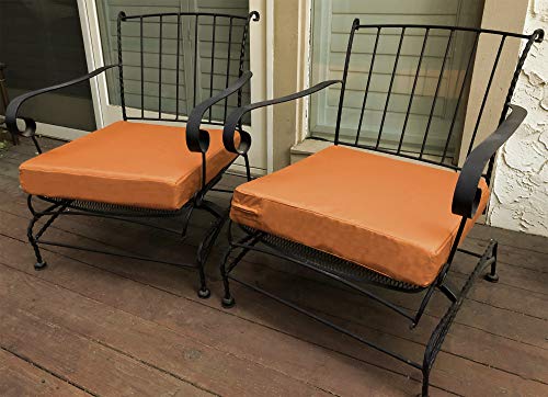 QQbed 4 Pack Outdoor Patio Chair Waterproof Cushion Pillow Seat Duvet Covers 25"X25"X5" - Replacement Covers Only (25"X25"X5" 4 Packs, Rust)