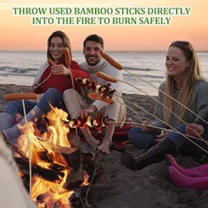 120 PCS Marshmallow Roasting Sticks - Smores Sticks for Fire Pit, Extra Long 36 Inch 5mm Thick Heavy Duty Bamboo Skewers, Kids Safe Roasting Sticks for Campfire, Camping, and Parties(36 Inch -120 PCS)