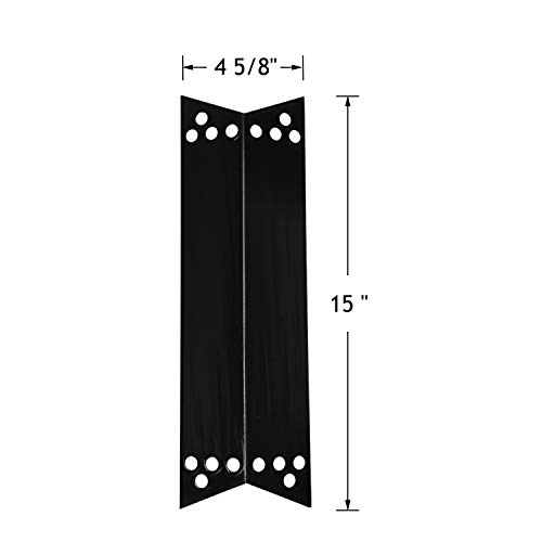 YIHAM KP758 Grill Flame Tamer for Kenmore 415.16107110, 415.16106210,122.16134110, Charbroil 463411911, Nexgrill 720-0719BL, 720-0773 Replacement Parts Heat Shield Plate 15 inch, Set of 4