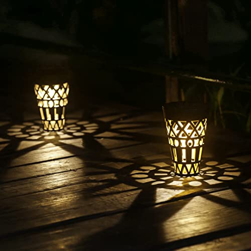 newvivid 6 Packs Pathway Solar Lights Outdoor Garden Solar Lamps Garden Stake Light, Solar Powered Pathway Lights Waterproof Landscape Lighting for Patio, Yard, Walkway Sidewalk Courtyard Black